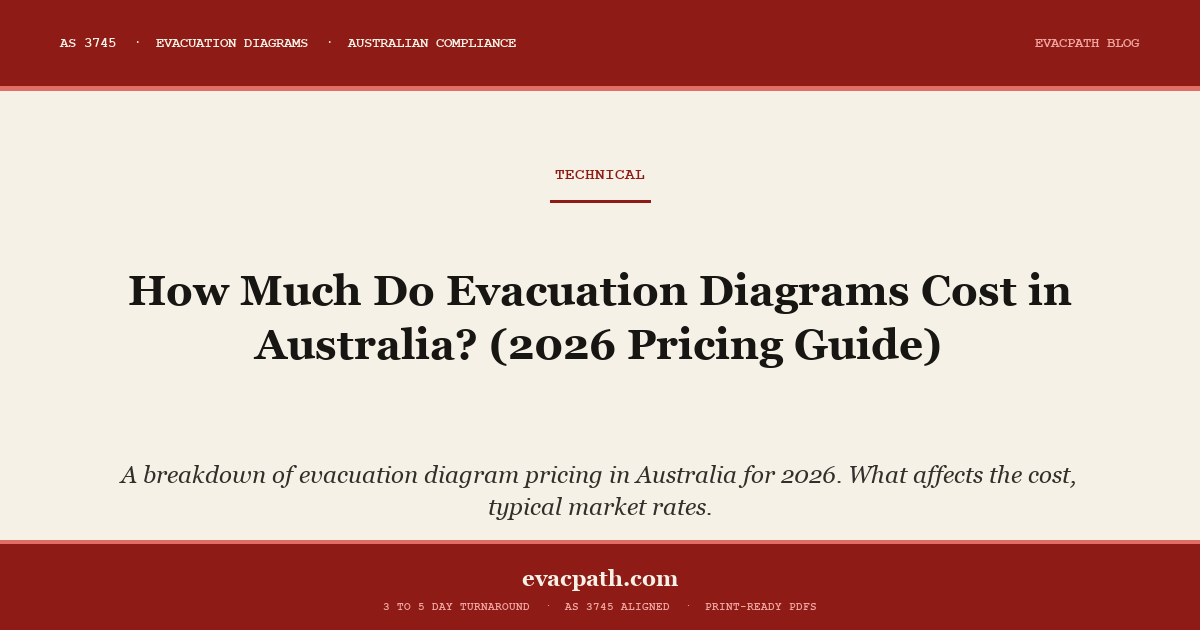 How Much Do Evacuation Diagrams Cost in Australia? 2026 Pricing Guide